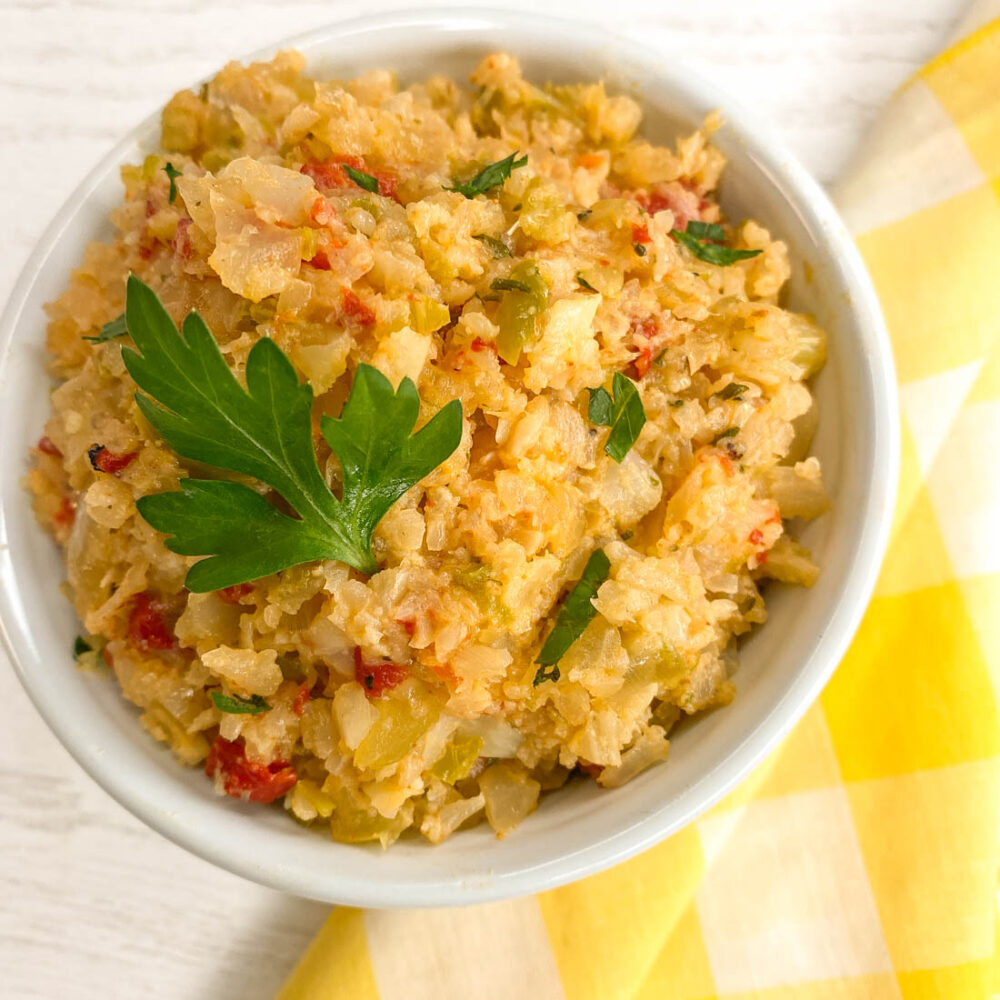 Cajun Cauliflower Rice - A Sprinkling of Cayenne