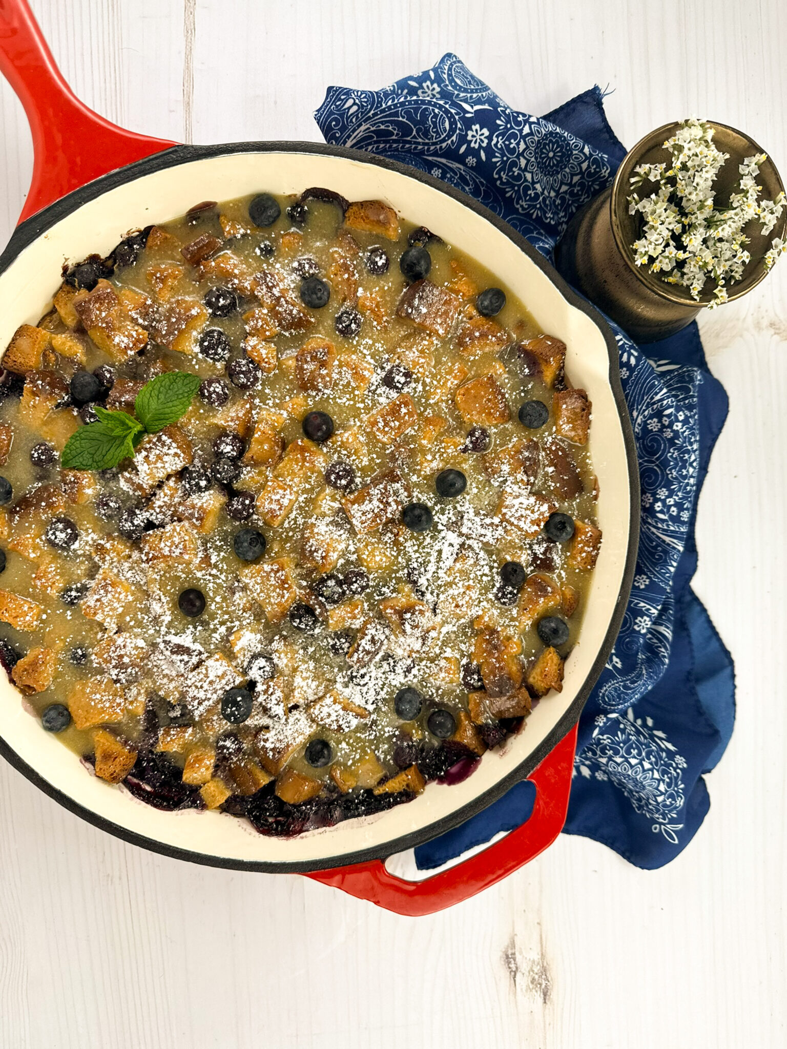 Louisiana Blueberry Bread Pudding - A Sprinkling of Cayenne