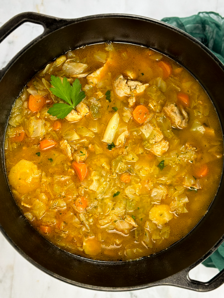 Chicken and Cabbage Soup with Carrots & Parsnips - A Sprinkling of Cayenne