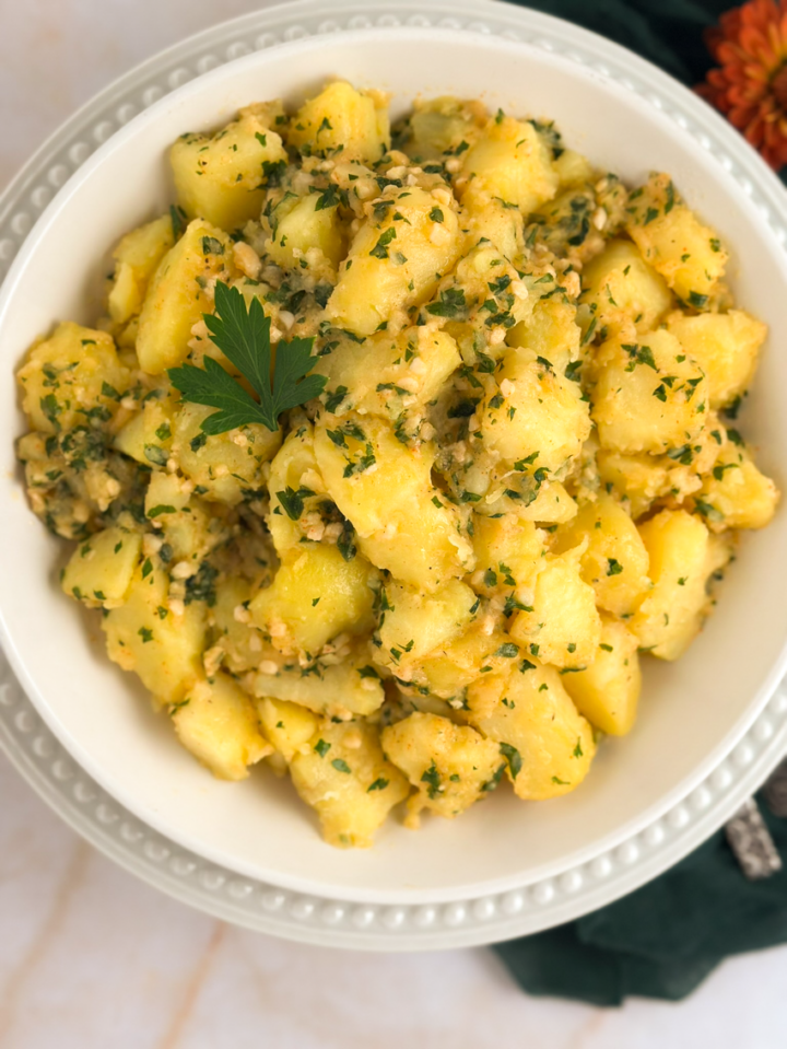 Parsley Potatoes in Buttery Garlic Sauce - A Sprinkling of Cayenne