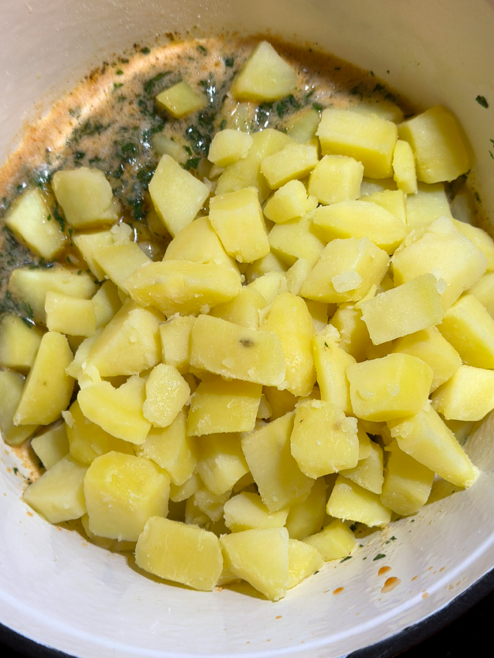 Parsley Potatoes in Buttery Garlic Sauce - A Sprinkling of Cayenne